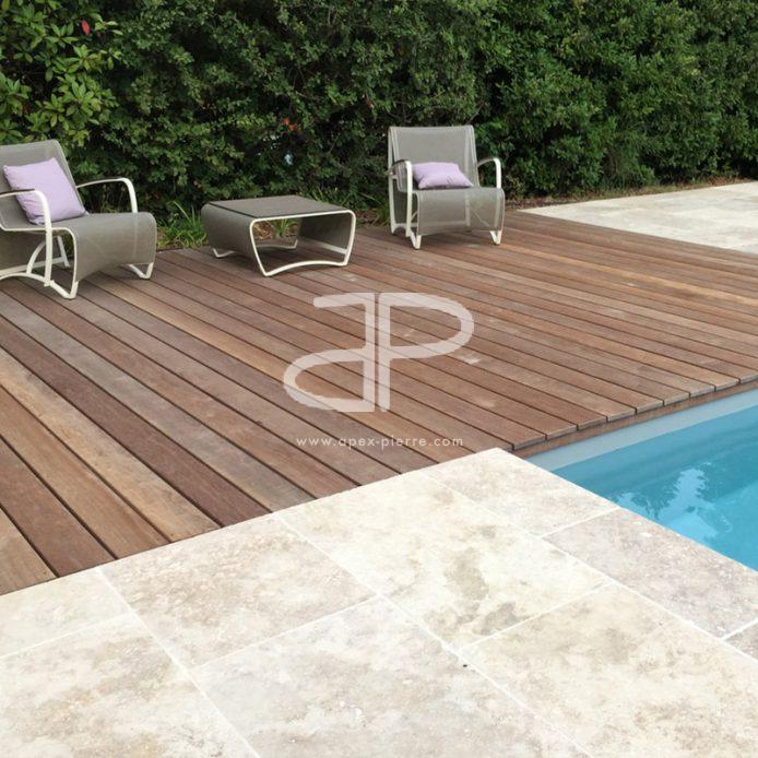 Travertin carré 40 cm gris Deuxième choix | Apex Pierre